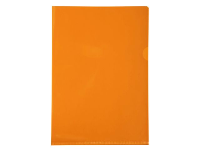 Exacompta 100 L-Mappen A4 0.13mm Gladde Pvc Oranje Sterke Kwaliteit