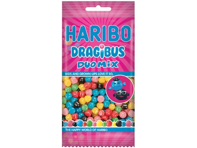 Haribo snoep Dragibus Duomix, zak van 130 g