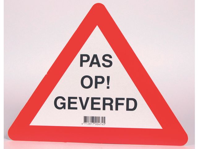 DiscountOffice Bord "Pas op! Geverfd" | DiscountOffice.nl