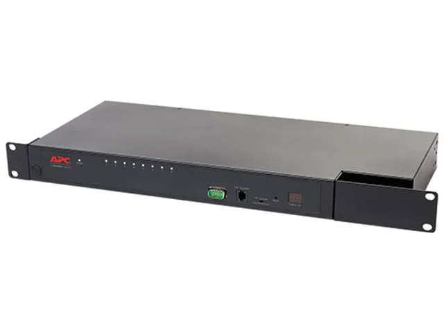 APC KVM0108A, 1U, KVM 2G, Analog, 1 Local User, 8 ports, Zwart