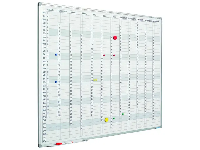Smit Visual OUTLET Verticale Jaarplanner Magnetisch 90x120 Nederlands