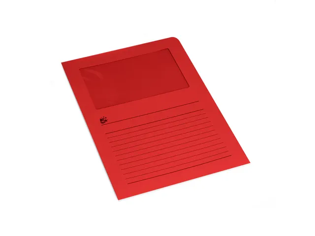 Star L-map met venster, pak van 100 stuks, rood