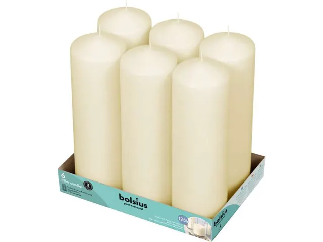 Bolsius Kaars Stomp 8 x 25 cm Ivoor 125u tray 6 stuks