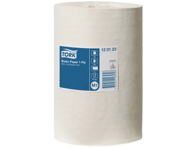 Poetsrol Tork M1 120123 1-laags 21.5x120m 11 rollen wit