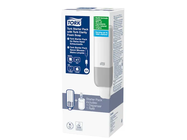 Tork 960201 Startpakket S4 Vloeibare Zeep Dispenser Wit + zeepvulling
