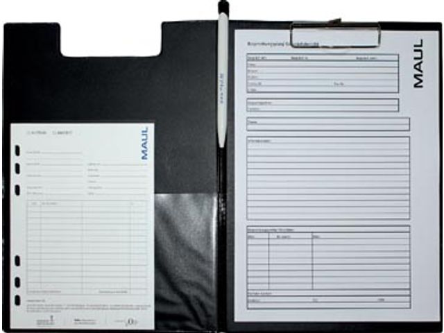 klemmap met kopklem en insteekmap PP voor A4 zwart | KlembordenShop.nl