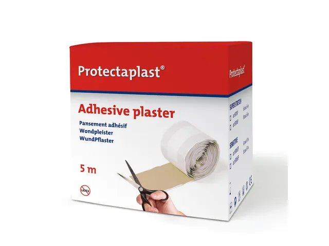 Elastische pleister Protectaplast bruin op rol 6cmx5m