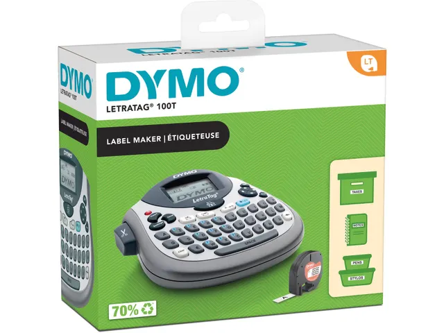 Dymo beletteringsysteem LetraTag LT-100T inclusief 1 LT-tape