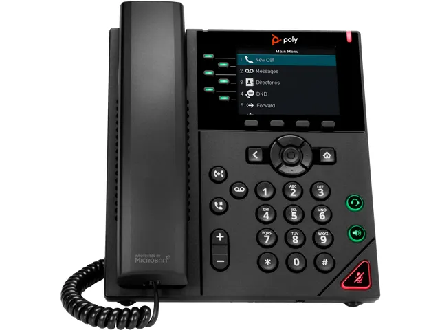 HP VVX 350 IP-telefoon voor 6 lijnen met PoE-ondersteuning GSA/TAA