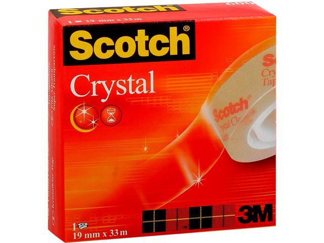 Scotch Ruban Crystal Clear 600 19mmx33m Mandrin 25mm | DiscountOffice.be