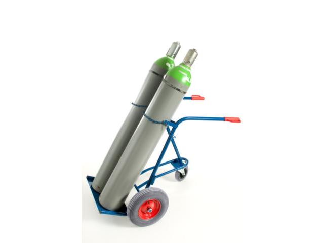 Rollcart Flessenkar 200kg 2x40/50l-fles Steunwiel Luchtbanden ...