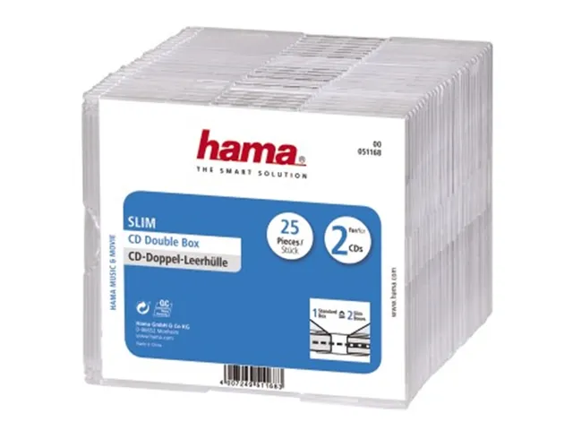Hama CD slim dubbel jewel case 25-pack , / CD/DVD/Blu-Ray Doosje/hoesje