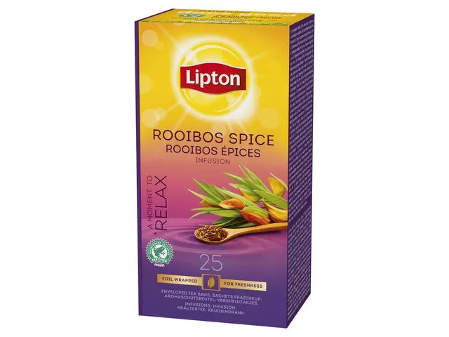 Lipton Rooibos Spices Infusion, 25 afzonderlijk verpakte theezakjes