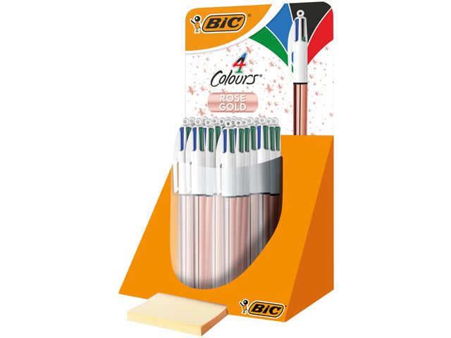 Balpen Bic 4kleuren rose goud | DiscountOffice.nl