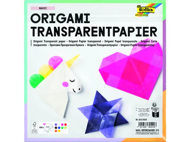 Folia Paper Origami papier Folia 20x20cm transparant 42gr 500 vel in 10 ...