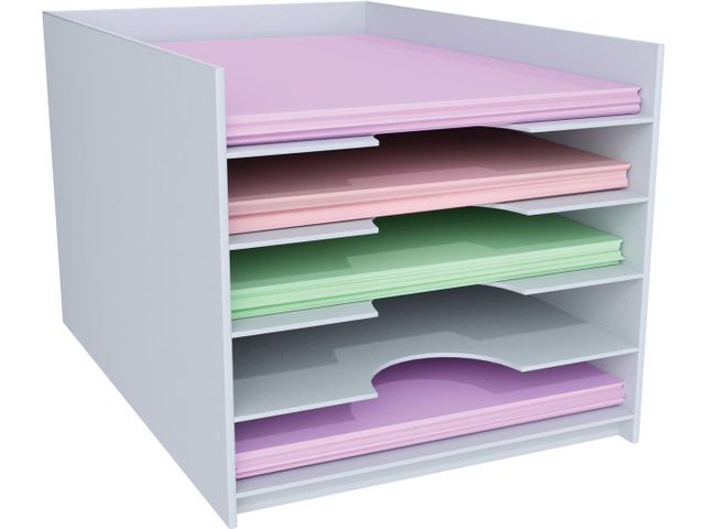 Paperflow Sorteerbakje, 5 Laden, Breedte 25,8 Cm grijs | DiscountOffice.be