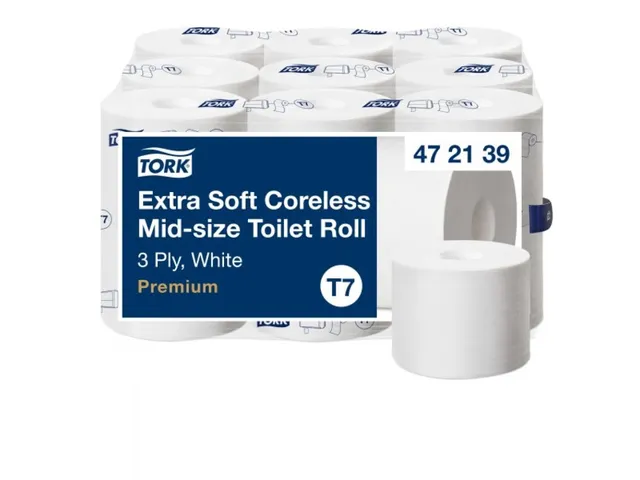 Toiletpapier Tork T7 Premium Optiserve Coreless 3-laags 63m wit 472139