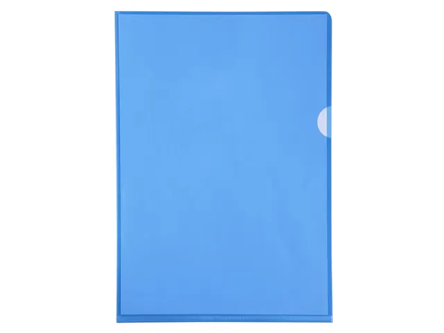 Exacompta 100 L-Mappen A4 0.13mm Gladde Pvc Blauw Sterke Kwaliteit