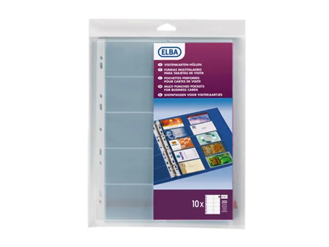 Elba Visitekaartjes Showtas A4 11-Gaats Glashelder PP 0.08mm pak 10 st