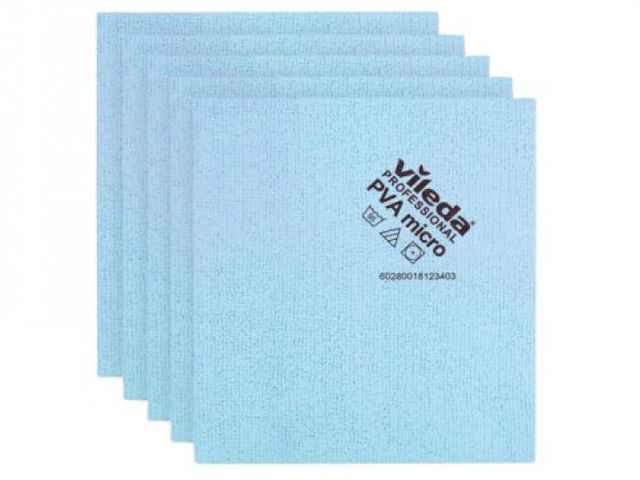 Vileda PVA Micro Blauw 38x35cm Microvezeldoek 5 Stuks | DiscountOffice.nl