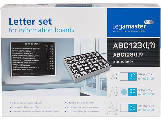 Letter/cijferdoos Legamaster tbv letterbord 20mm 560stuks