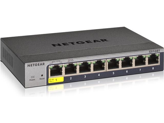 Netgear Pro GS108Tv3 Netwerk Switch Managed 8 Poorten | DiscountOffice.nl