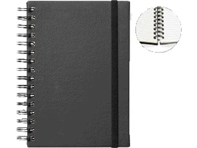 Notitieboek Quantore A5 spiraal zwart lijn