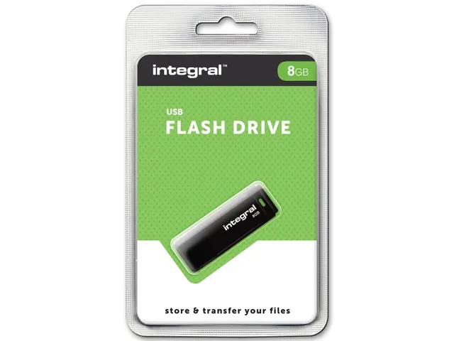 Integral clé USB 2.0, 8 Go, noir