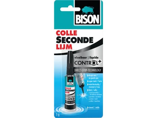Bison secondelijm Control Vloeibaar, tube 5g, op bl