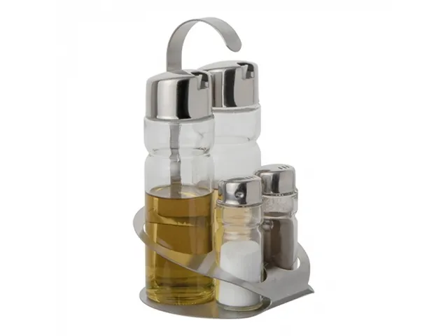 ProSup Menage rvs 4-delig olie/azijn/peper/zout