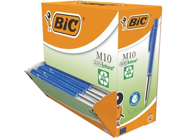 Bic M10 Ecolutions Balpen Blauw box van 100