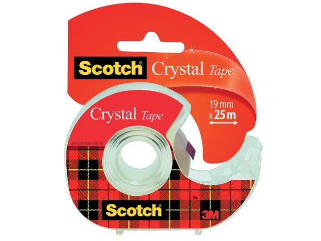Scotch Crystal Tape Ft 19 Mm X 25 M, Clipstrip Met 12 Blisters
