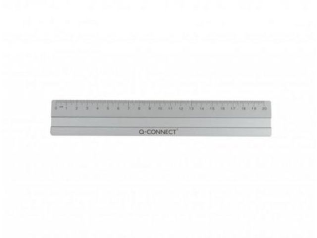 Q-connect Liniaal 20 Cm Aluminium Zilver | DiscountOffice.nl