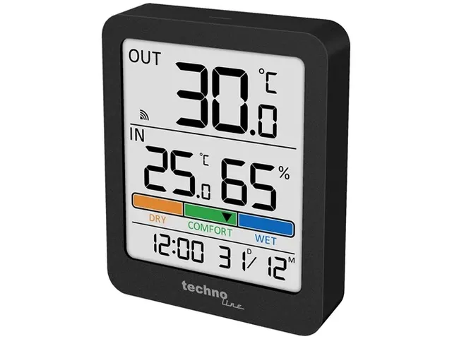 Thermometer Technoline WS 9488 81x98x22mm antraciet met 1 buitensensor