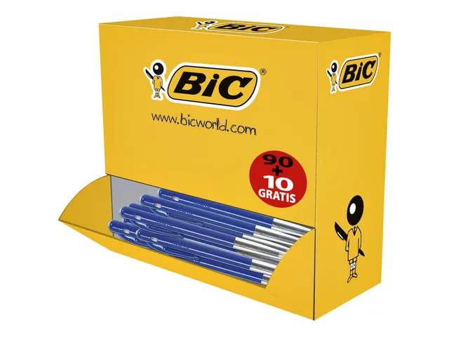 Balpen Bic M10 medium blauw doos 90+10 gratis