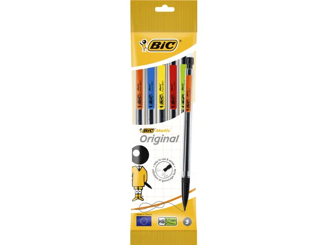Vulpotlood Bic Matic Original HB 0.7mm assorti zak à 5 stuks
