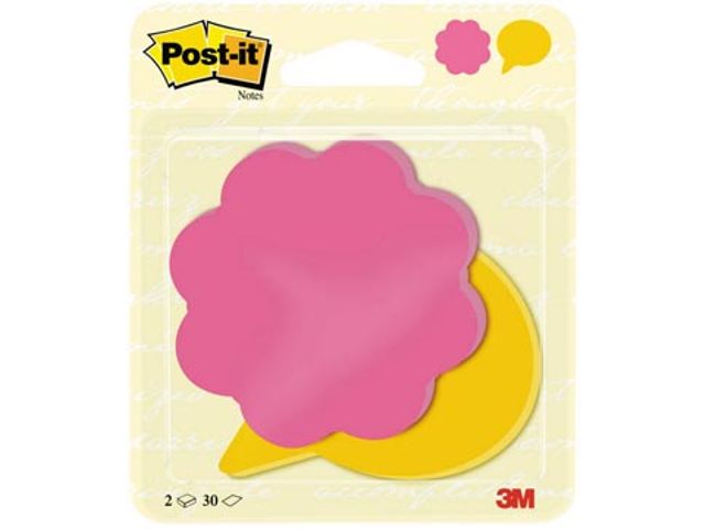 Post-it Notes, vorm van bloemen, 2 x 30 vellen | DiscountOffice.nl