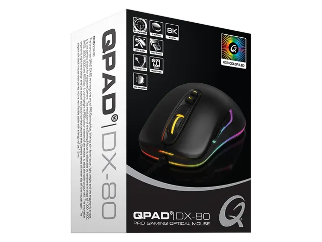 QPAD Dx80 Pro Gaming Optische muis 9J.Q3Y88.M02