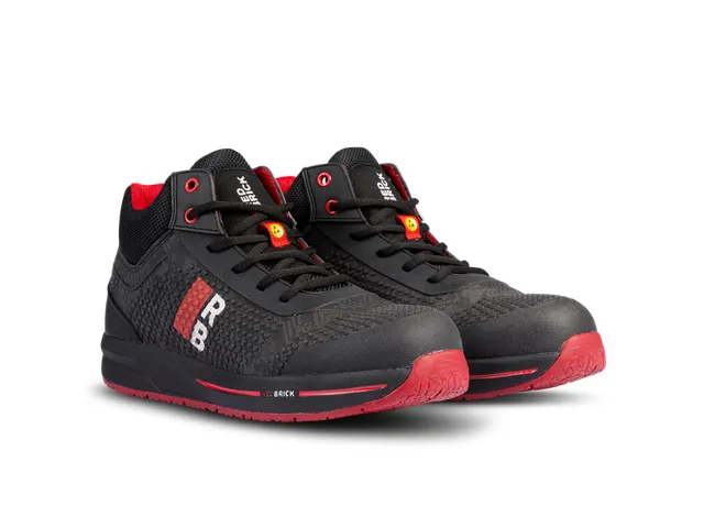 Redbrick Comet Af High Werkschoen S3 Zwart Rood Maat 45