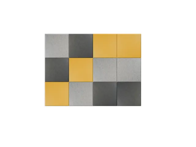 Smit Visual Akoestische PET-vilt wandtegels 30x30cm Combi Geel 12 Stuks