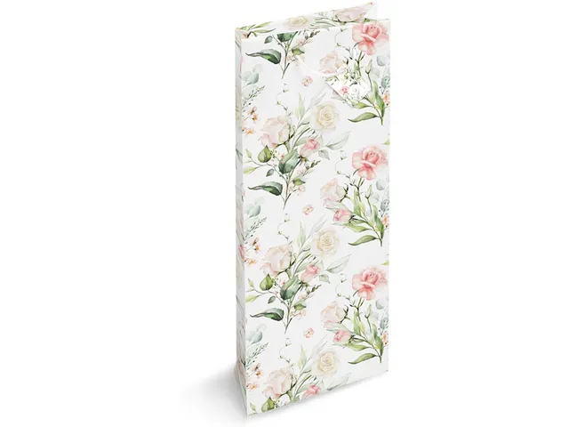 DiscountOffice Geschenkzak Roses and Roses voor fles 9x36x13 cm