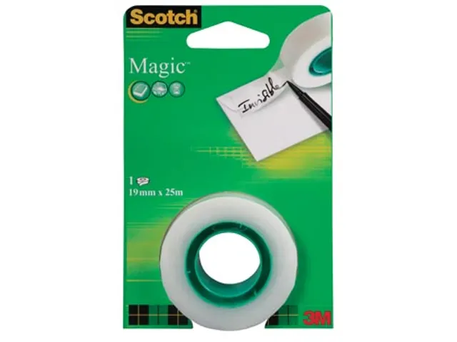 Scotch plakband Magic Tape ft 19mmx25m, blister met 1 rolletje