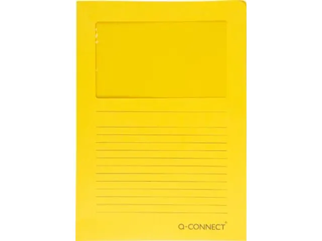 Q-Connect L-Map Met Venster A4 120 Grams 100 stuks Geel