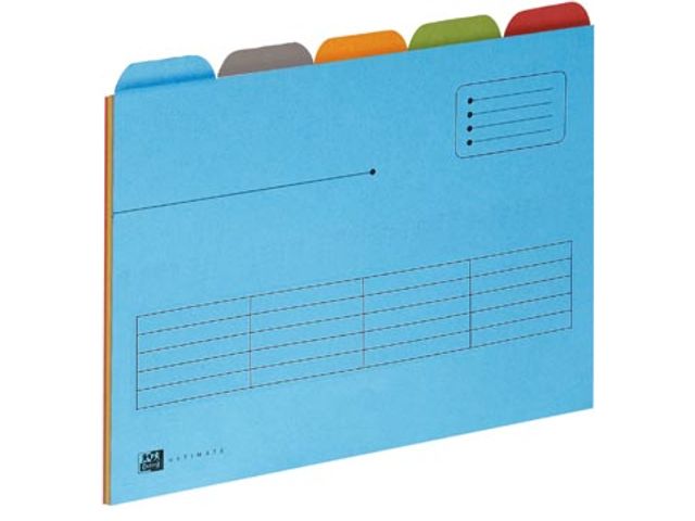 Oxford Ultimate dossiermap A4, karton, 5 tabs, assorti | DiscountOffice.nl