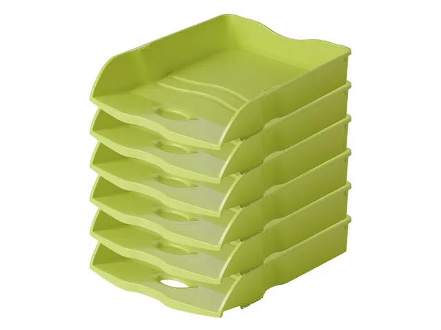 Brievenbak HAN Re-LOOP A4/C4 limoen doos 6 stuks Stapel- en nestbaar