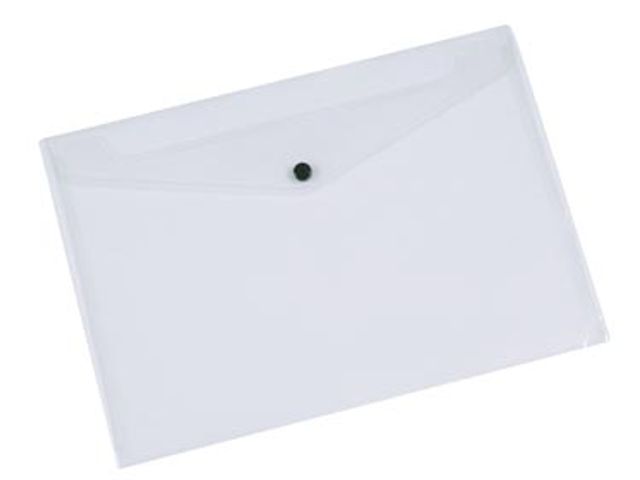 Q-connect documentenmap A4 drukknop transparant | DiscountOffice.be