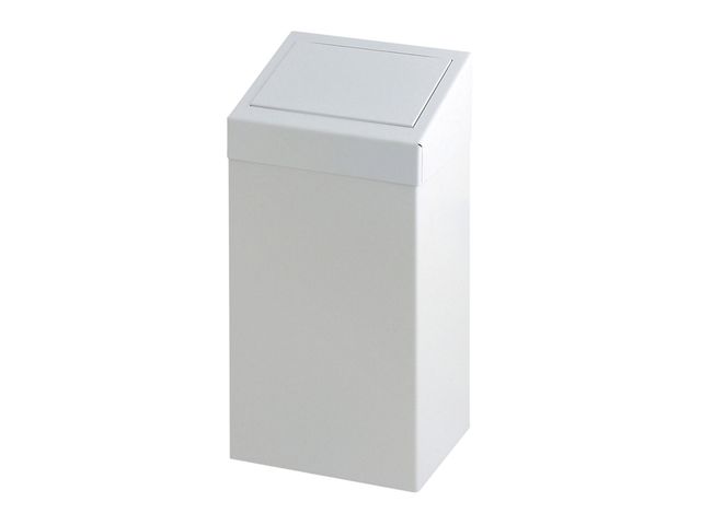 Afvalbak Vepa Bins met pushdeksel 50 liter metaal wit Afvalbak Vepa Bins met pushdeksel 50 liter metaal wit