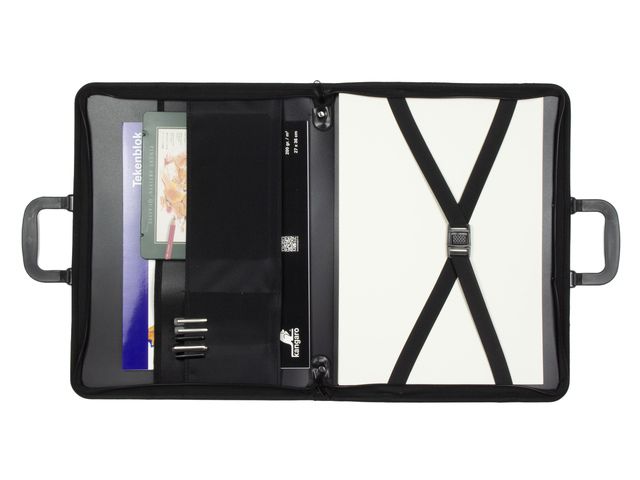 Tekenmap Kangaro A3 zwart met handvat