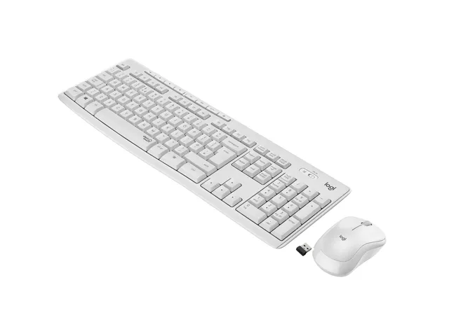 Clavier + souris sans fil Logitech MK295 Silent QWERTY blanc