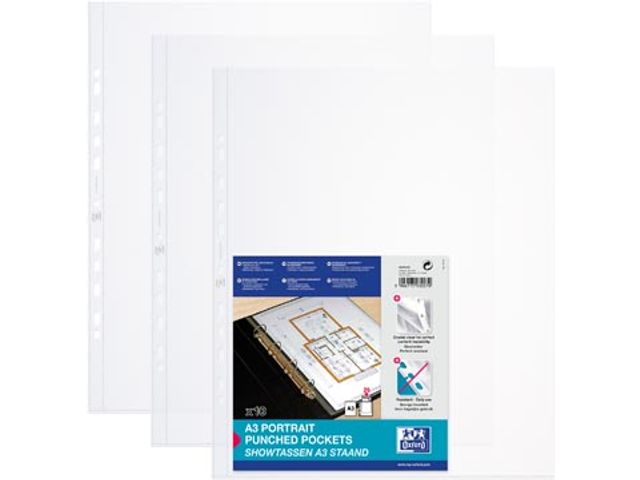 Oxford showtas A3 portret uit PP 11-gaatsperf 10 st | DiscountOffice.nl